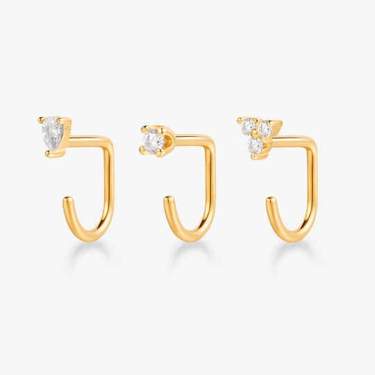 Stay Close Gem Hoops Set | Elegant Poke-Free Earrings – ARDANT